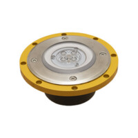 Heliport inset lights - LED underground lights mounted on shallow bases